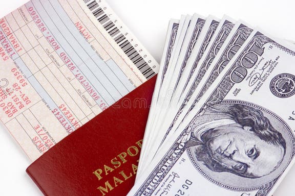 Airline Ticket and Money stock photo. Image of communication - 2137972