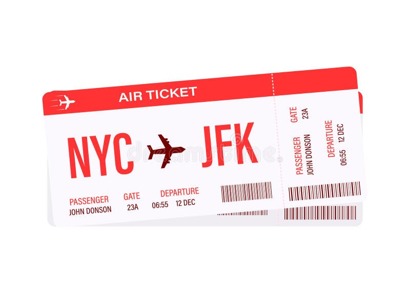 Airline Ticket. Travel Boarding Pass Ticket Template Stock Vector ...