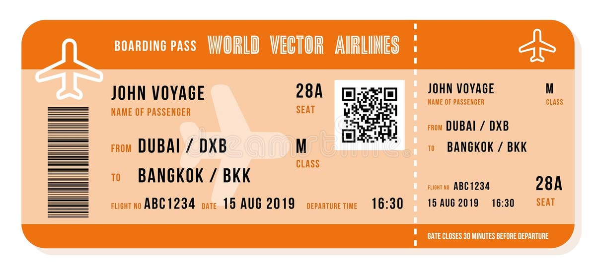 Sample Airplane Ticket Stock Illustrations – 57 Sample Airplane Ticket ...