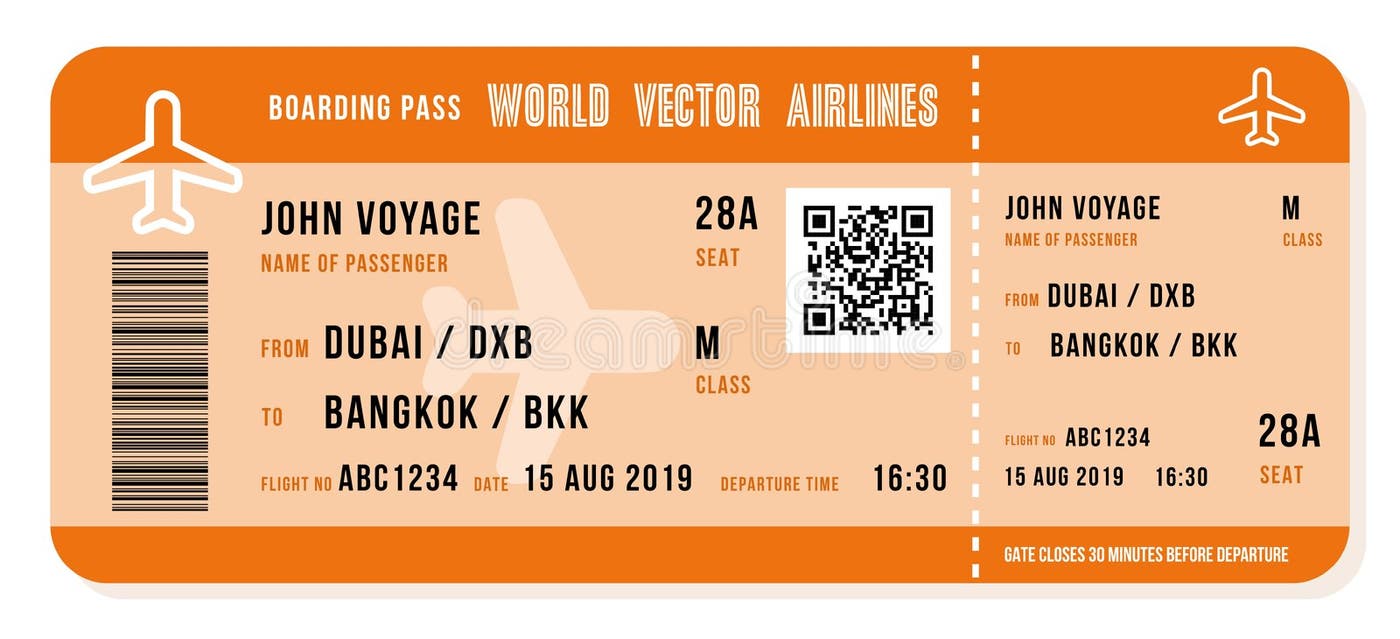 Sample Airplane Ticket Stock Illustrations – 57 Sample Airplane Ticket ...