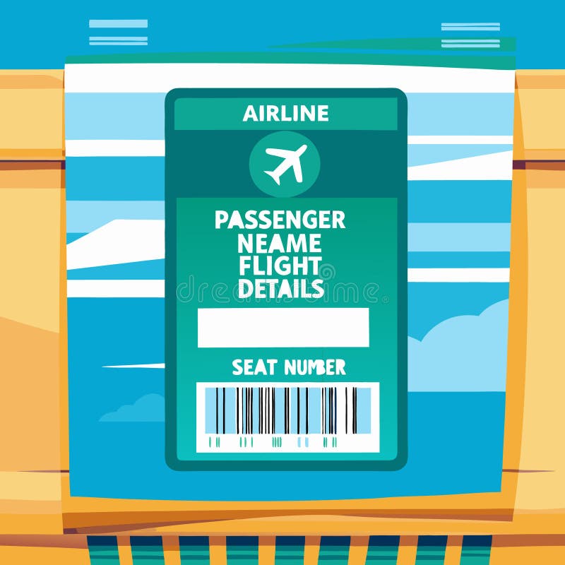 Airline Travel Boarding Pass Image. Cartoon Style Stock Vector ...