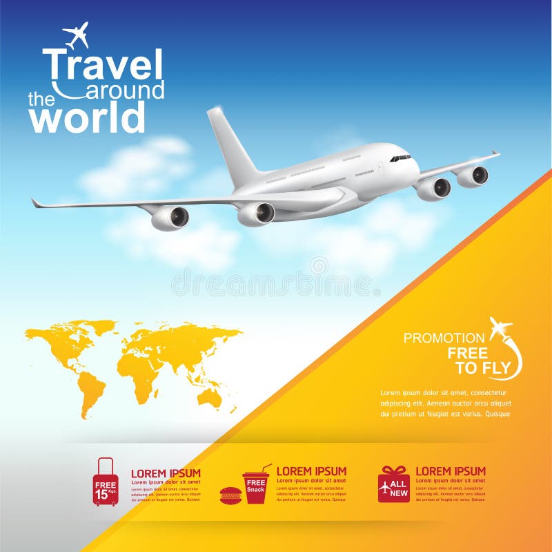 Airline Vector Concept Travel Around the World Stock Vector ...