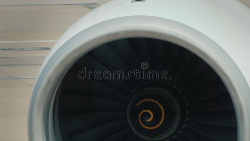 Airliner Engine Detail - Turbine Rotating Blades Stock Footage - Video ...
