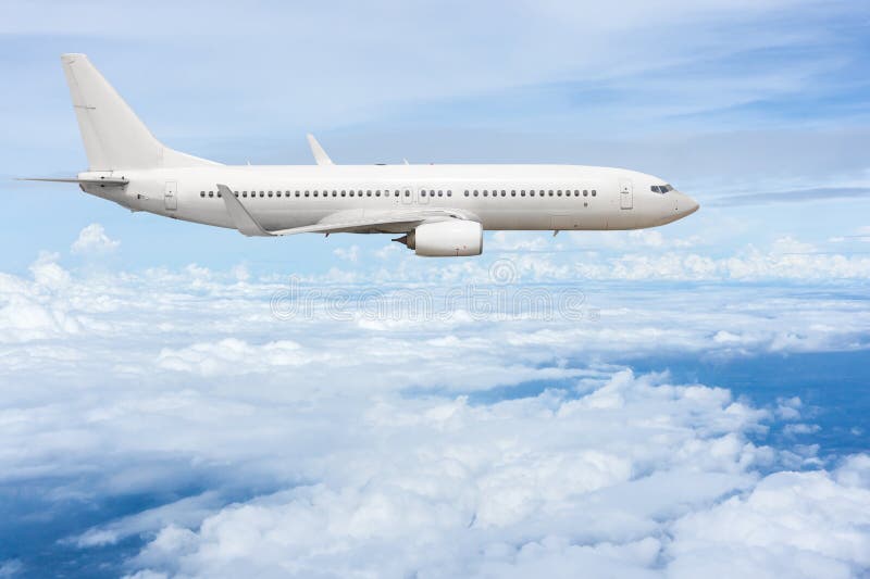Airliner fly over clouds stock photo. Image of blue, international ...
