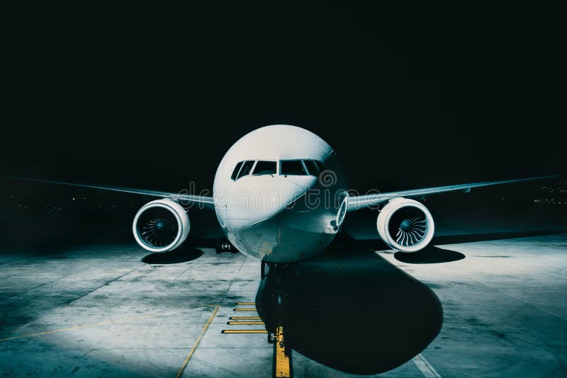 Airliner Plane Parked at the Terminal View from the Front Cockpit ...