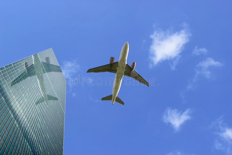 Airliner with Reflection stock photo. Image of reflection - 33488530