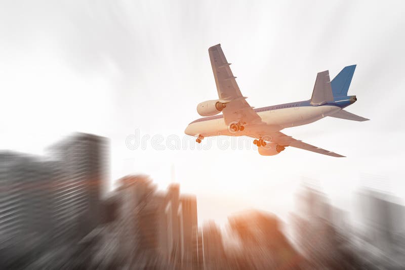 Airliner in Sky. Mixed Media Stock Image - Image of aircraft, travel ...