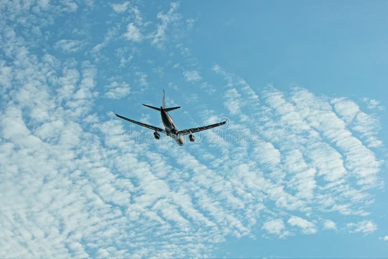 Airliner in the sky. stock photo. Image of airbus, boeing - 45823692