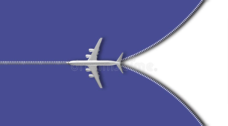 Airliner View from Above, Realistic 3d Plane. Passenger Plane on Runway ...