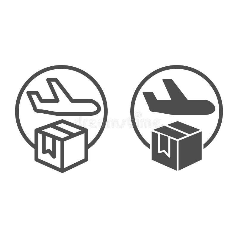 Airmail And Cardboard Package Solid Icon, Delivery And Logistic Symbol ...