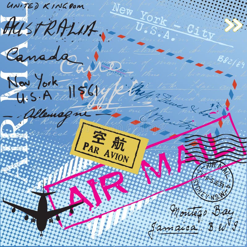 Airmail stock vector. Illustration of airmail, front - 53719045