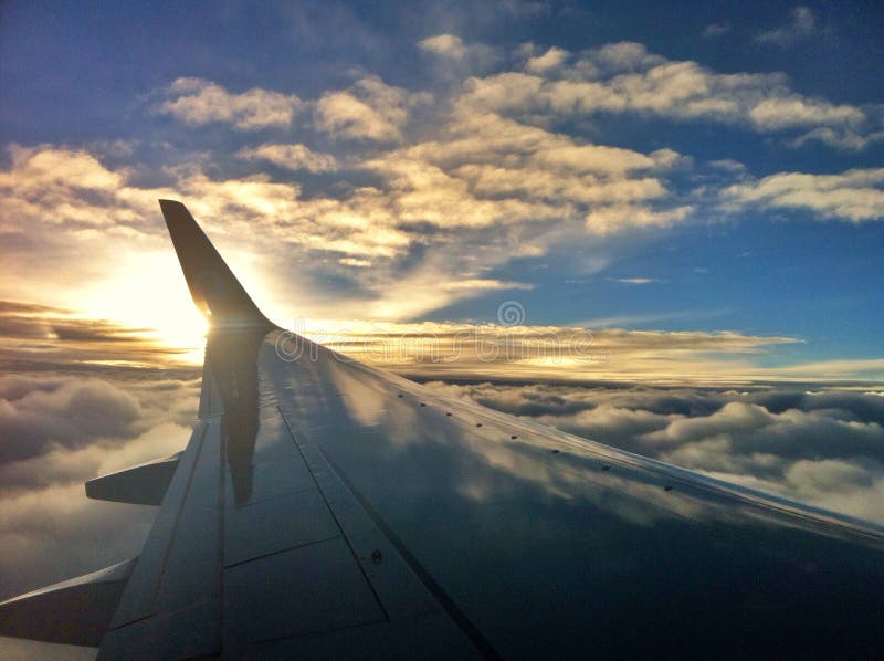 The airplan on the sky stock photo. Image of cloud, morning - 43205244