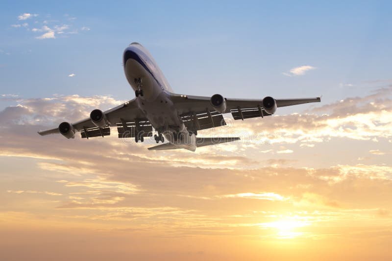 Airplane stock photo. Image of isolated, flight, landing - 18487222