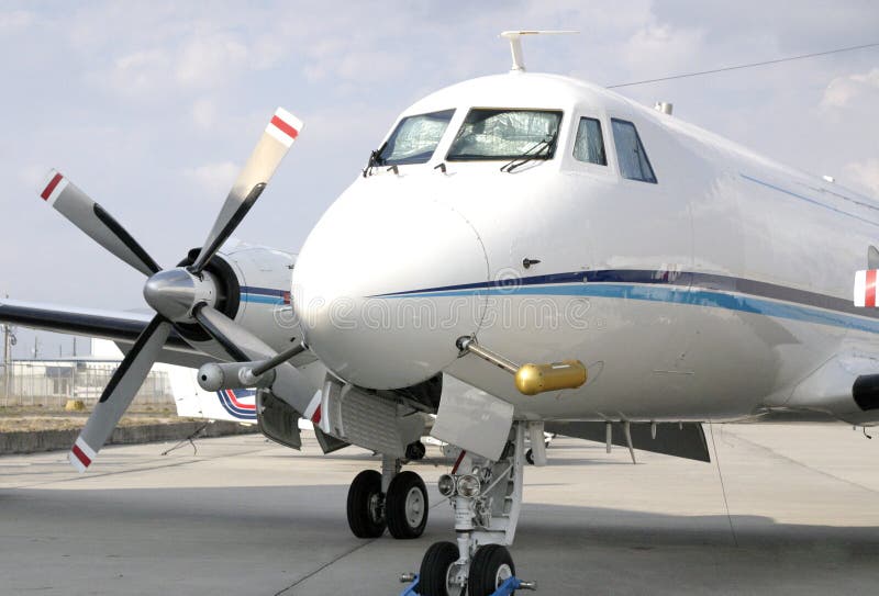Saab 340 Turbopropeller Airplane in the Arctic Stock Image - Image of ...
