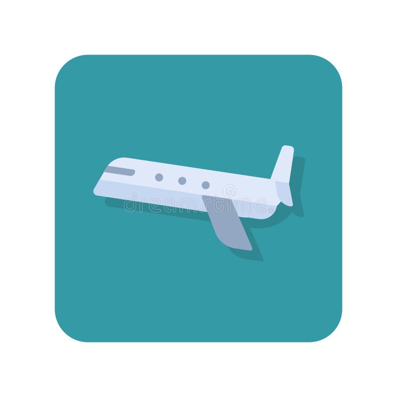 Airplane Abstract Button Icon on White Background - Vector Stock Vector ...