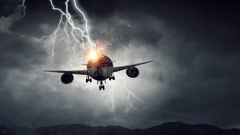 Airplane Accident. Mixed Media Stock Image - Image of transportation ...