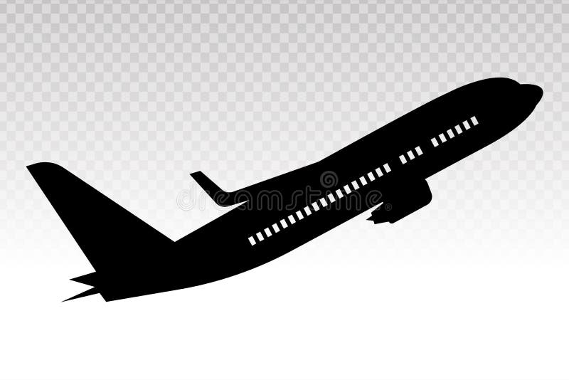 Airplane / Aeroplane Aviation Vector Flat Icon on a Transparent ...