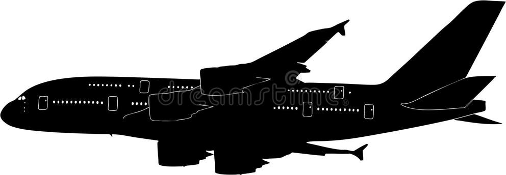 Airplane Airbus 380 vector stock vector. Illustration of transportation ...