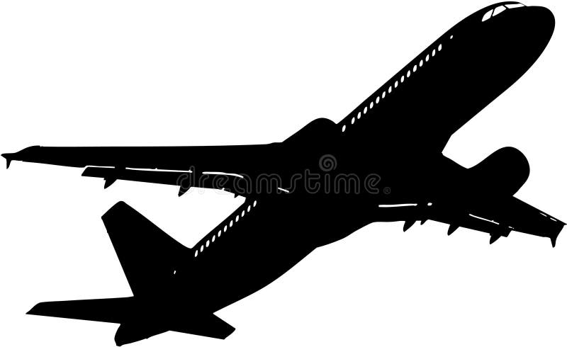Airplane Airbus 320 vector stock vector. Illustration of landing ...