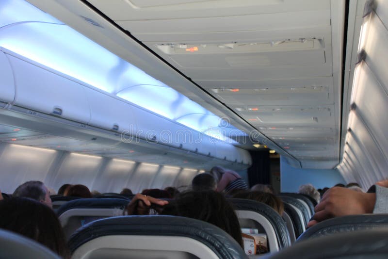 Airplane Aircraft Plane Cabin Seats from Back Editorial Photo - Image ...