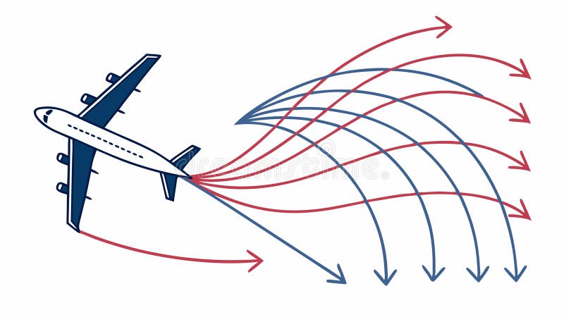 Airplane with Airflow Lines Aerodynamics, Vector Design Generative AI ...