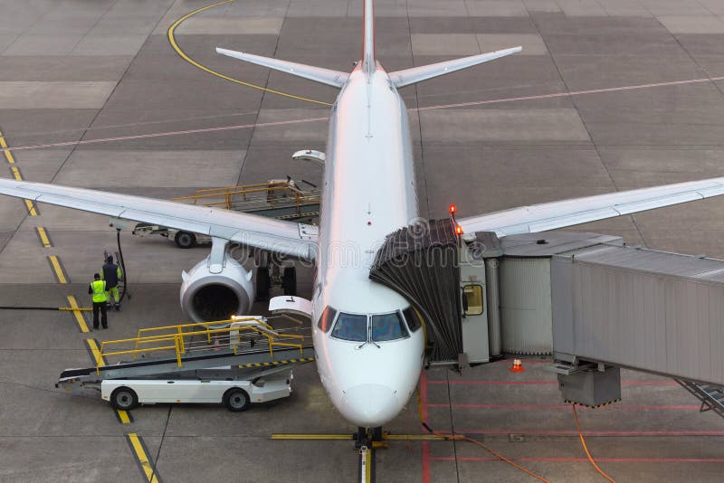 Airplane at an Airport Gate Stock Image - Image of passenger, gate ...