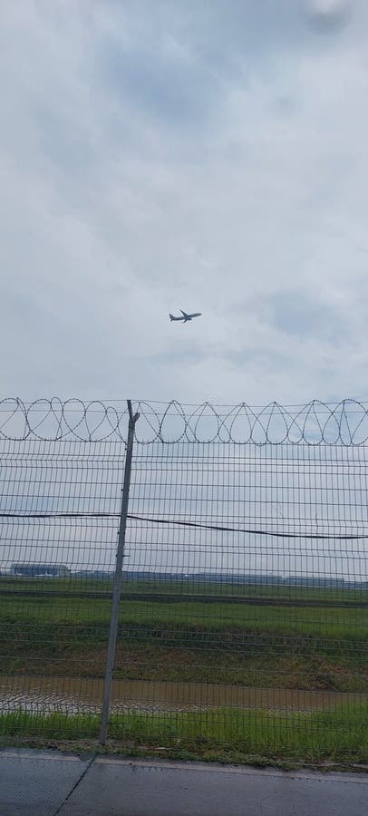 Airplane Airport in the Morning Flight on Camera Stock Photo - Image of ...
