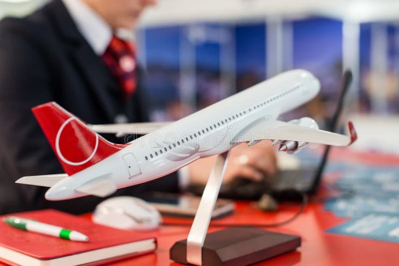 Airplane at the Airport Reception, Shallow Dof Stock Image - Image of ...