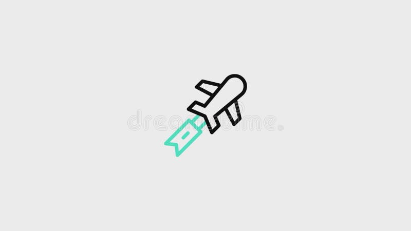 Airplane Animated Icon stock video. Video of template - 414099727