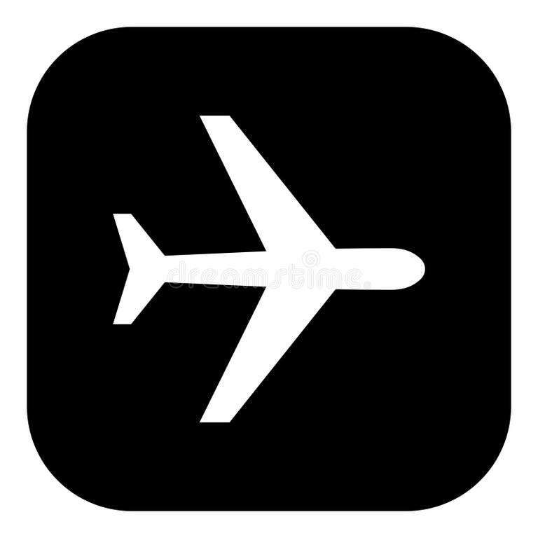 Airplane and app icon stock vector. Illustration of black - 233780880
