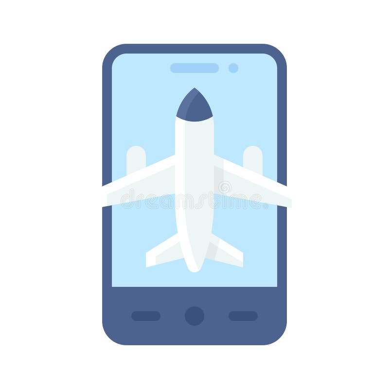 Airplane App Icon, Mobile Application Vector Illustration Stock Vector ...