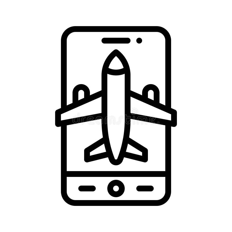 Airplane App Icon, Mobile Application Vector Illustration Stock Vector ...