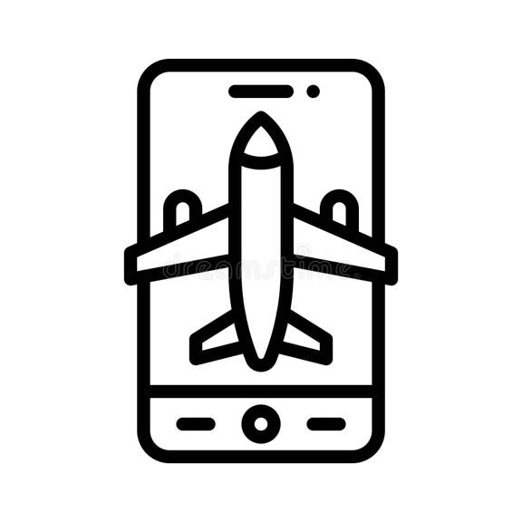 Airplane App Icon, Mobile Application Vector Illustration Stock Vector ...