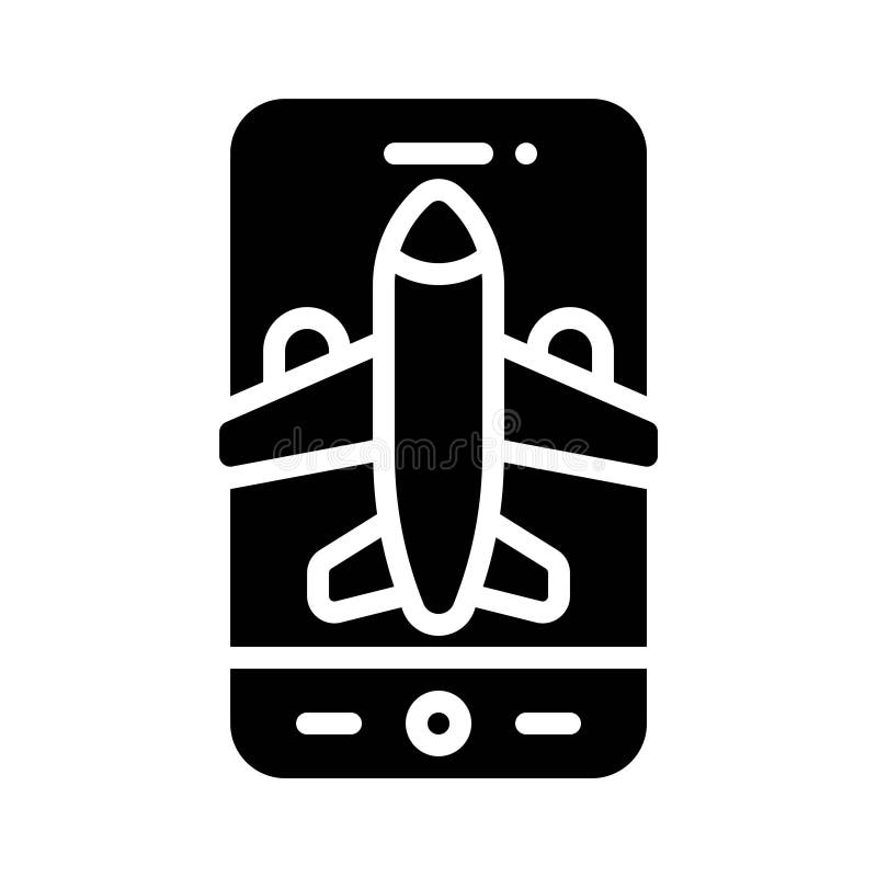 Airplane App Icon, Mobile Application Vector Illustration Stock Vector ...