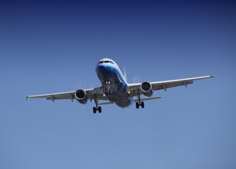 Airplane approaching stock photo. Image of touchdown - 25575374