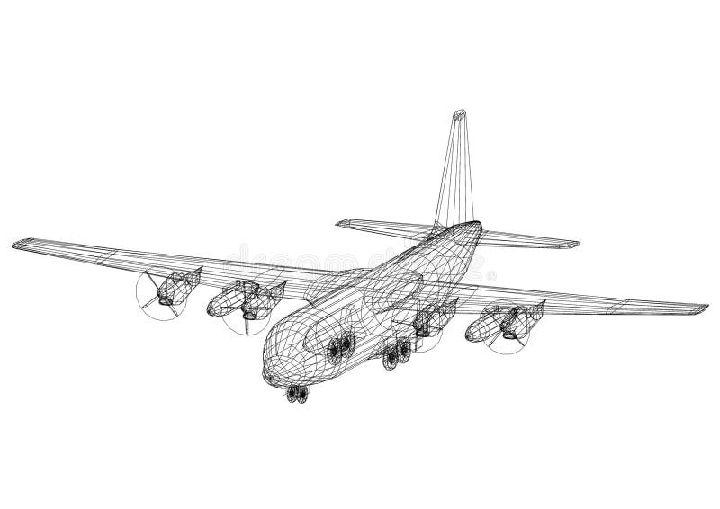 Airplane Architect Blueprint - Isolated Stock Illustration ...