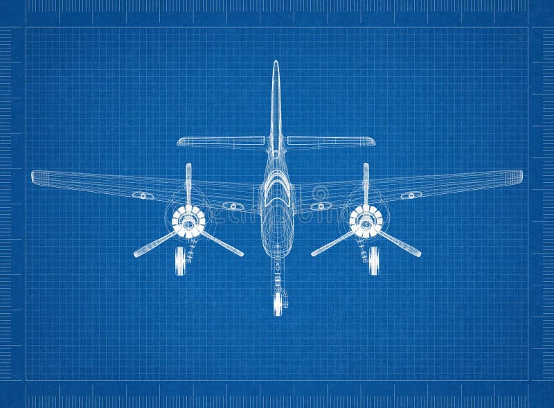 Airplane Architect Blueprint Stock Photo - Image of blueprint, aviation ...