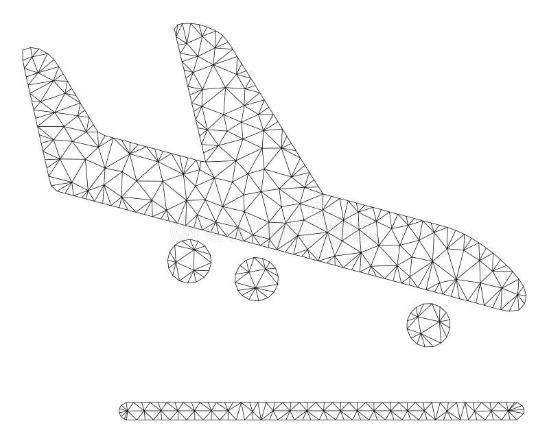 Airplane Arrival Polygonal Frame Vector Mesh Illustration Stock Vector ...