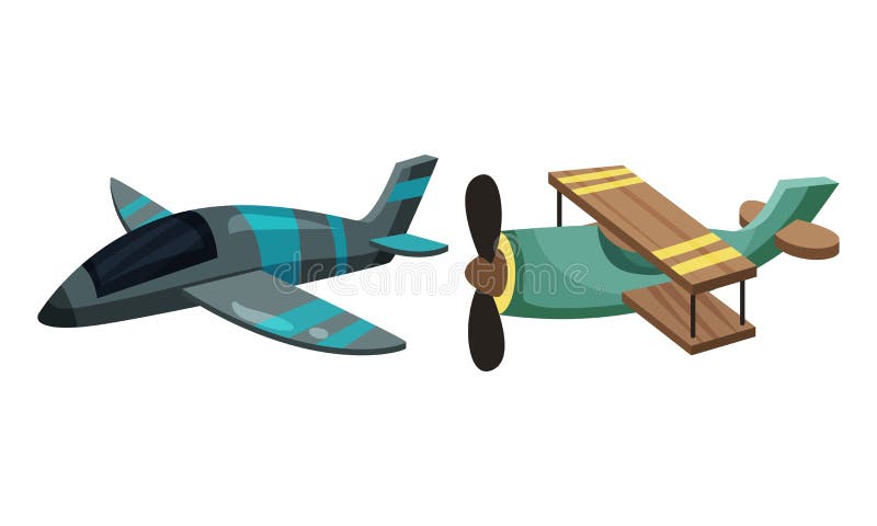 Airplane As Fixed-wing Aircraft with Jet Engine Vector Set Stock Vector ...