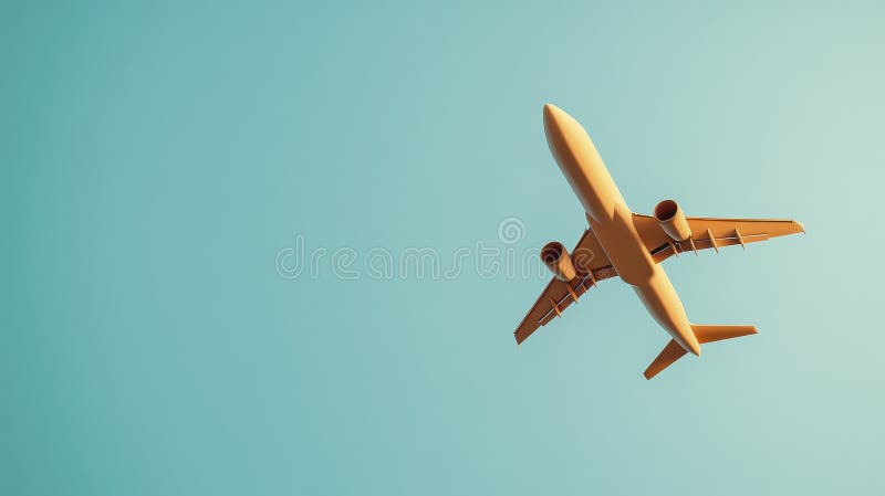 Airplane Ascending into a Vast Blue Sky Stock Photo - Image of ...
