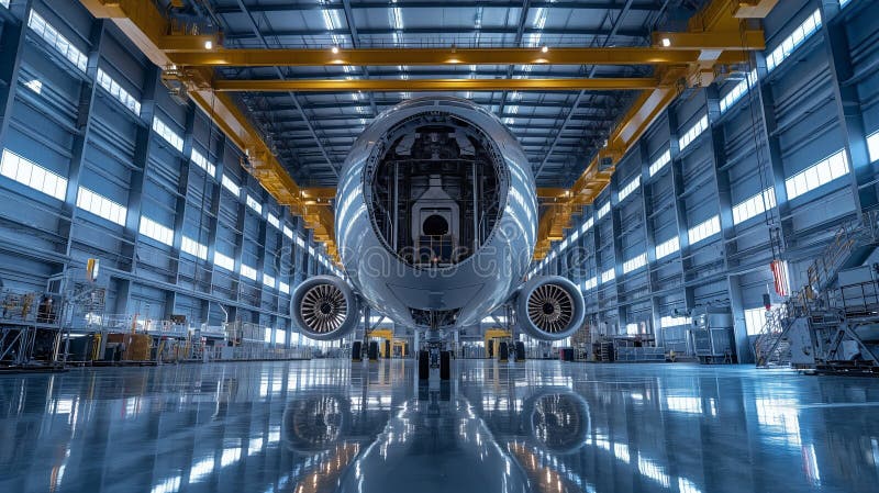 Airplane Assembly in Hangar Stock Image - Image of construction ...