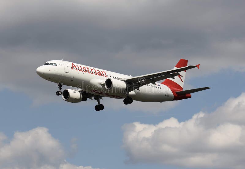 A Airplane of Austrian Airlines Editorial Stock Image - Image of plane ...