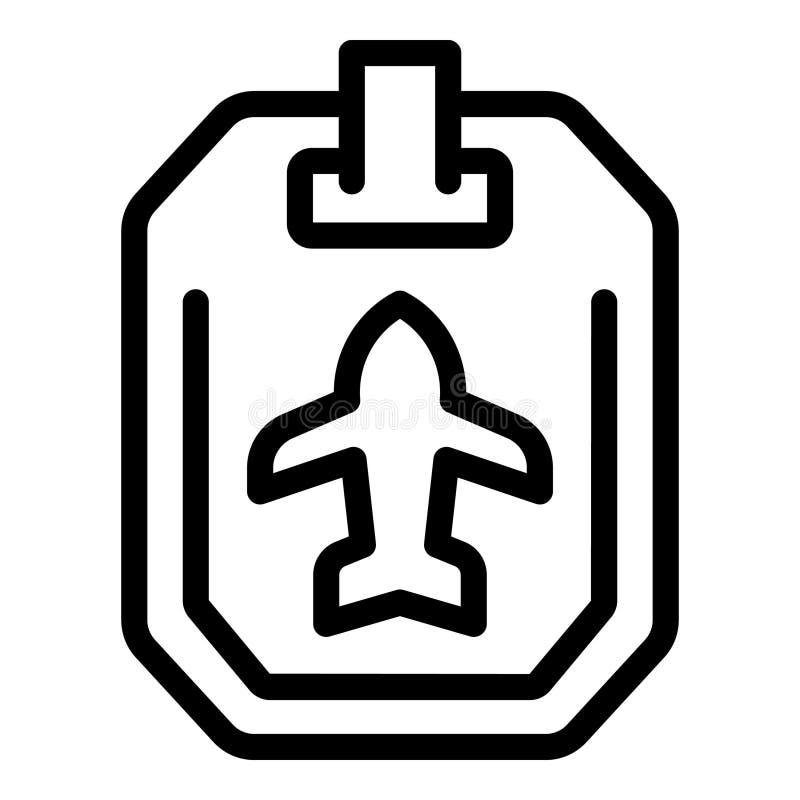 Airplane Bag Tag Icon Outline Vector. Case Depiction Stock Illustration ...