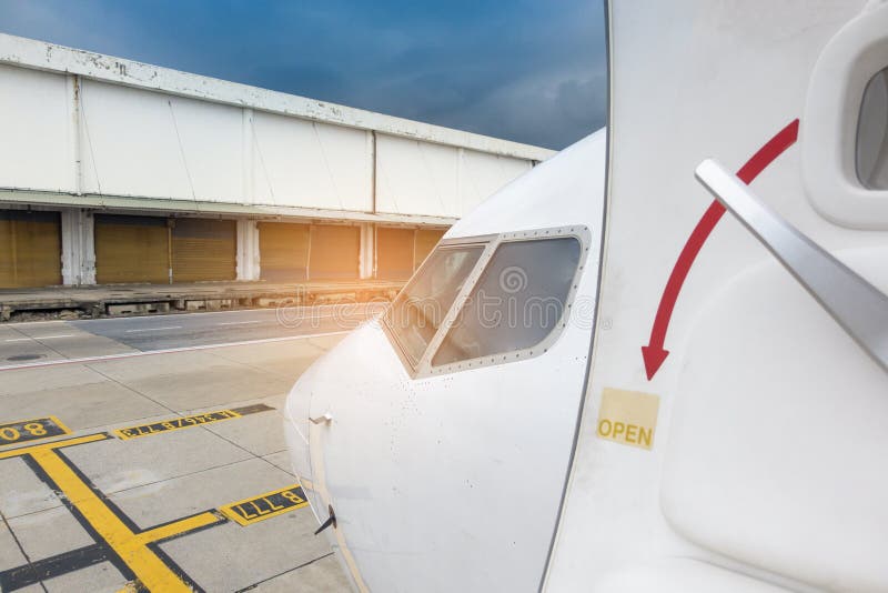 Airplane Being Preparing Ready for Takeoff in International Airport ...