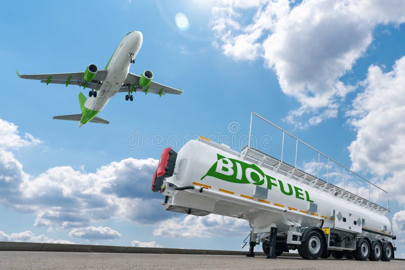 Airplane and biofuel tank stock photo. Image of sustainability - 233505492