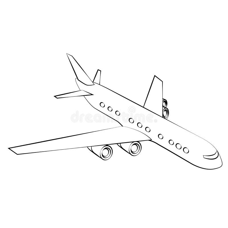 Airplane stock vector. Illustration of side, silhouette - 48570475