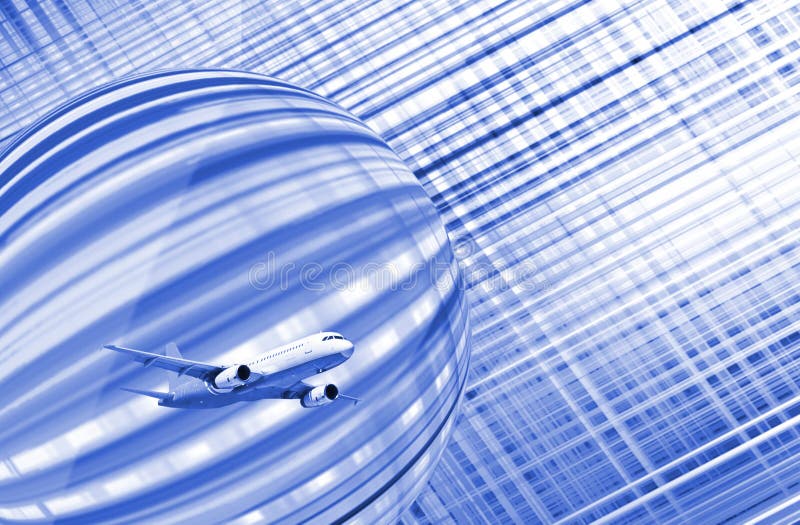 Airplane on Blue Abstract Background Close-up Stock Illustration ...