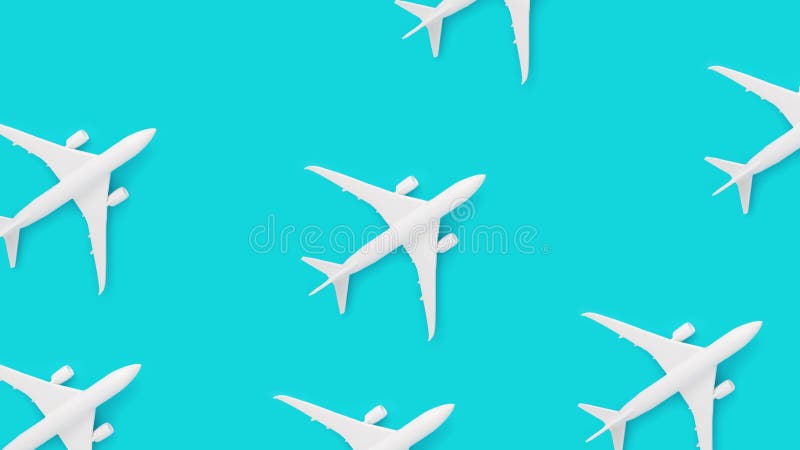 Airplane on Blue Background As a Concept of Traveling Stock Footage ...
