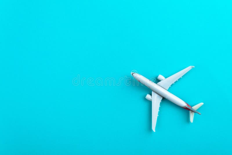 Airplane on Blue Pastel Color Background. Stock Photo - Image of flat ...
