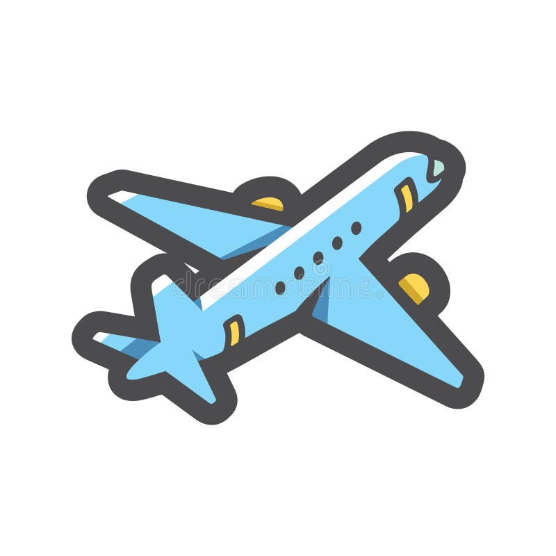 Airplane Blue Plane Vector Icon Cartoon Illustration Stock Vector ...